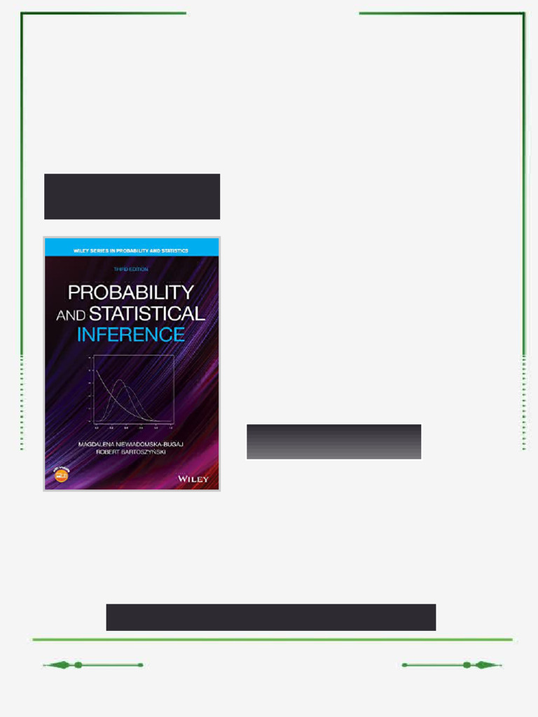 Probability and Statistical Inference 3rd Edition Magdalena ...
