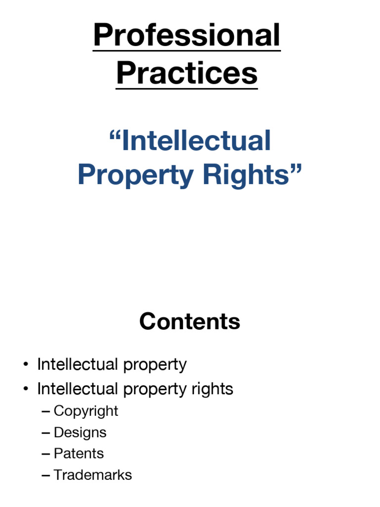 Intellectual Property Rights (1) | PDF | Intellectual Property | Copyright