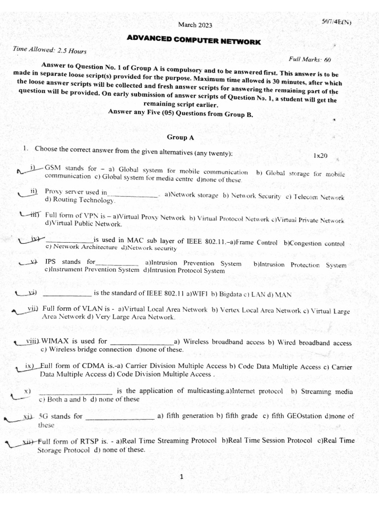 Advanced Computer Networks 2023 | PDF