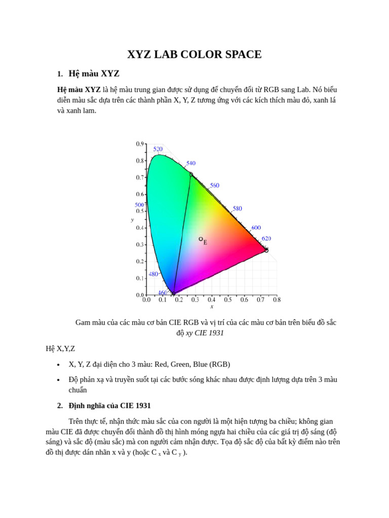 Xyz Lab Color Space | PDF