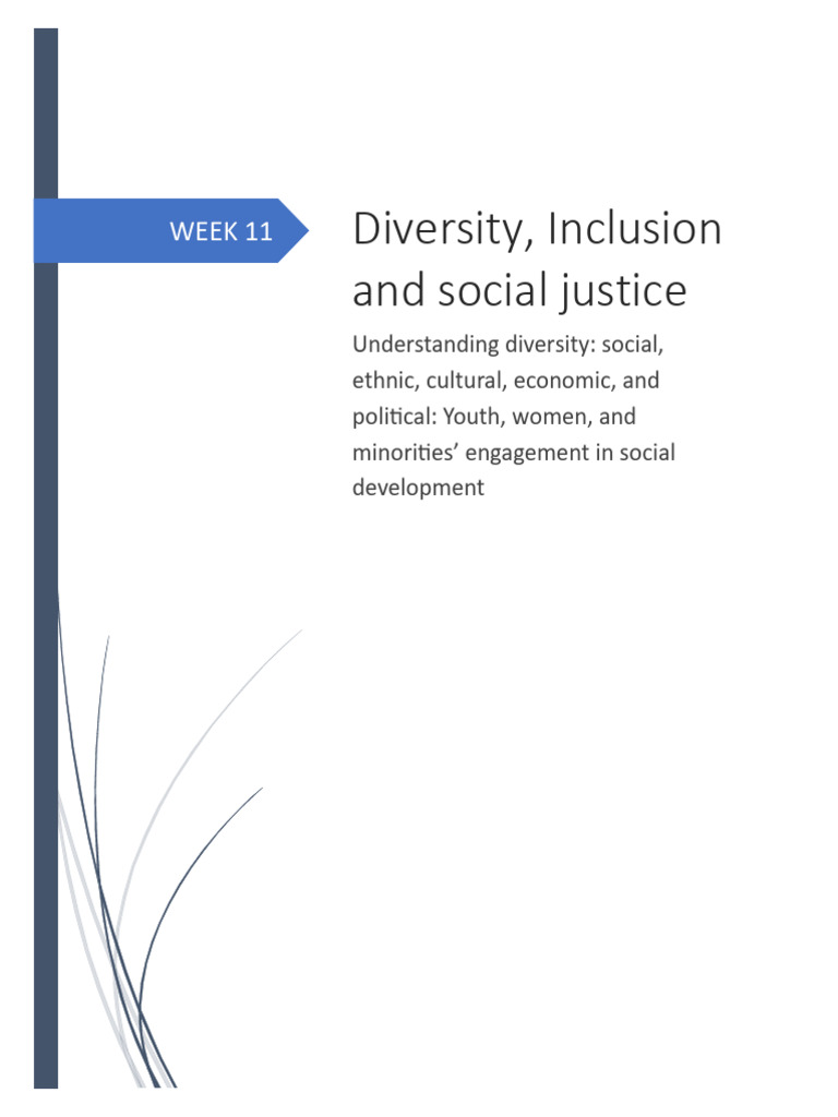 Week 11 Diversity, Inclusion and Social Justice-1 (1) | PDF | Diversity ...