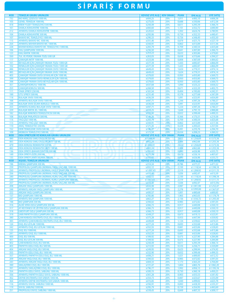 Si̇pari̇ş Formu Baski 2026 | PDF