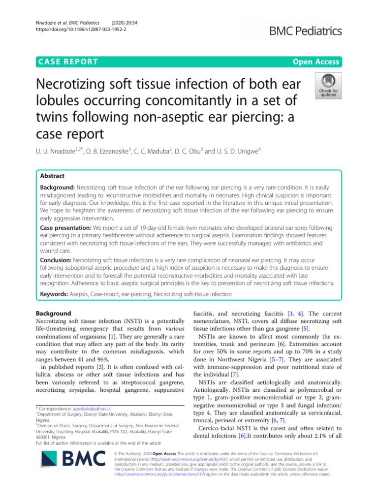 Necrotizing Soft Tissue Infection of Bot | PDF | Medical Specialties ...