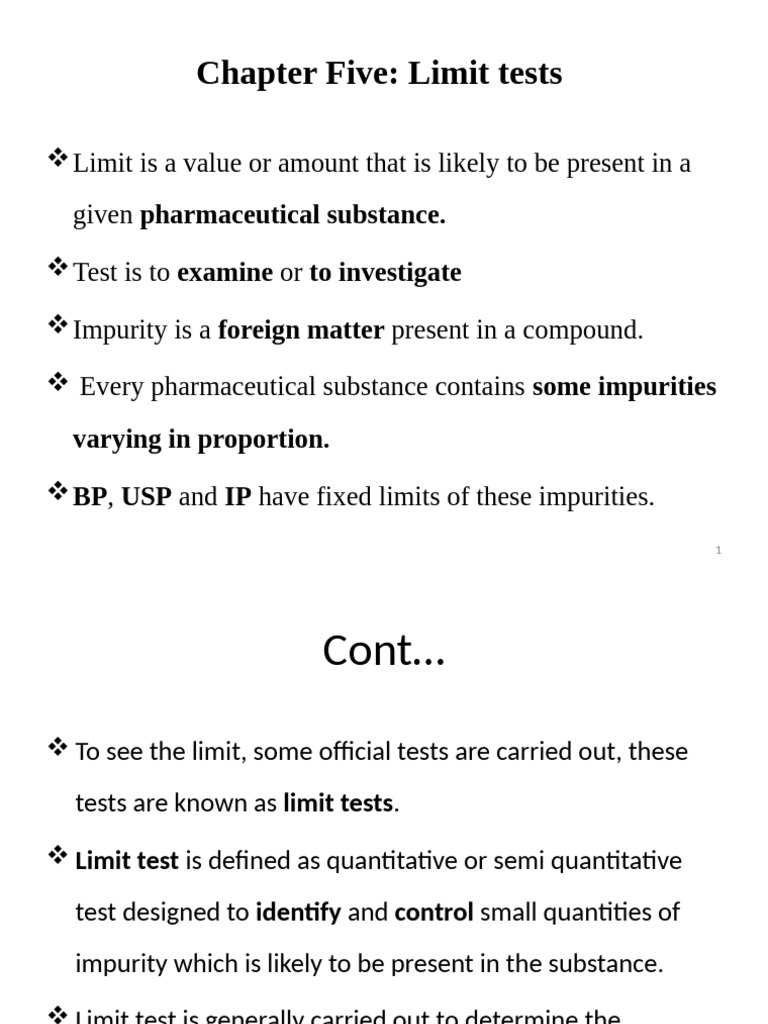 Chap 5 Limit Test | PDF | Acid | Solubility