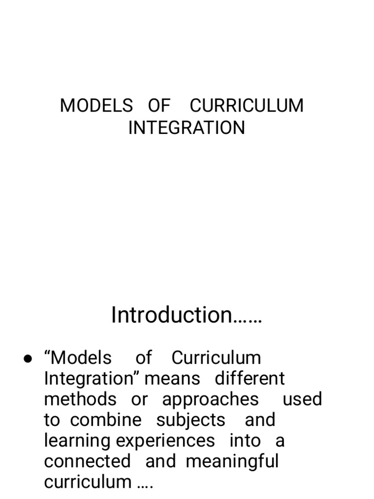 Curriculum Integration Models Explained | PDF | Interdisciplinarity ...
