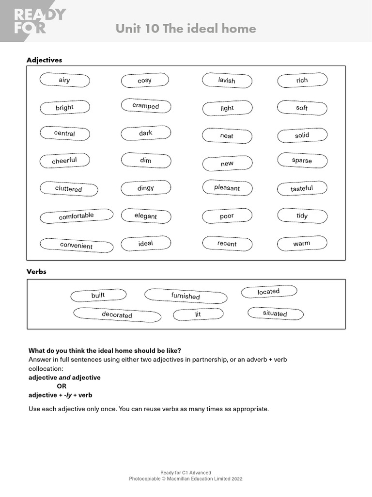 Adjective Game for Describing Homes | PDF | Adjective | Syntax