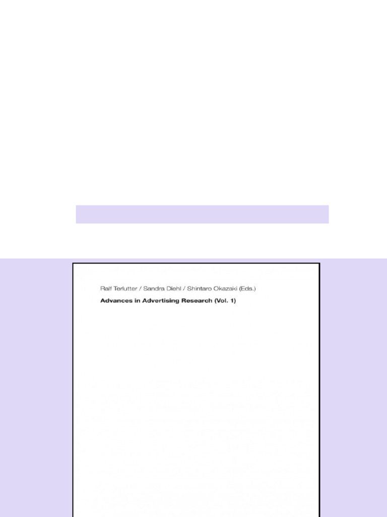 (Ebook) Advances in Advertising Research (Vol. 1): Cutting Edge ...
