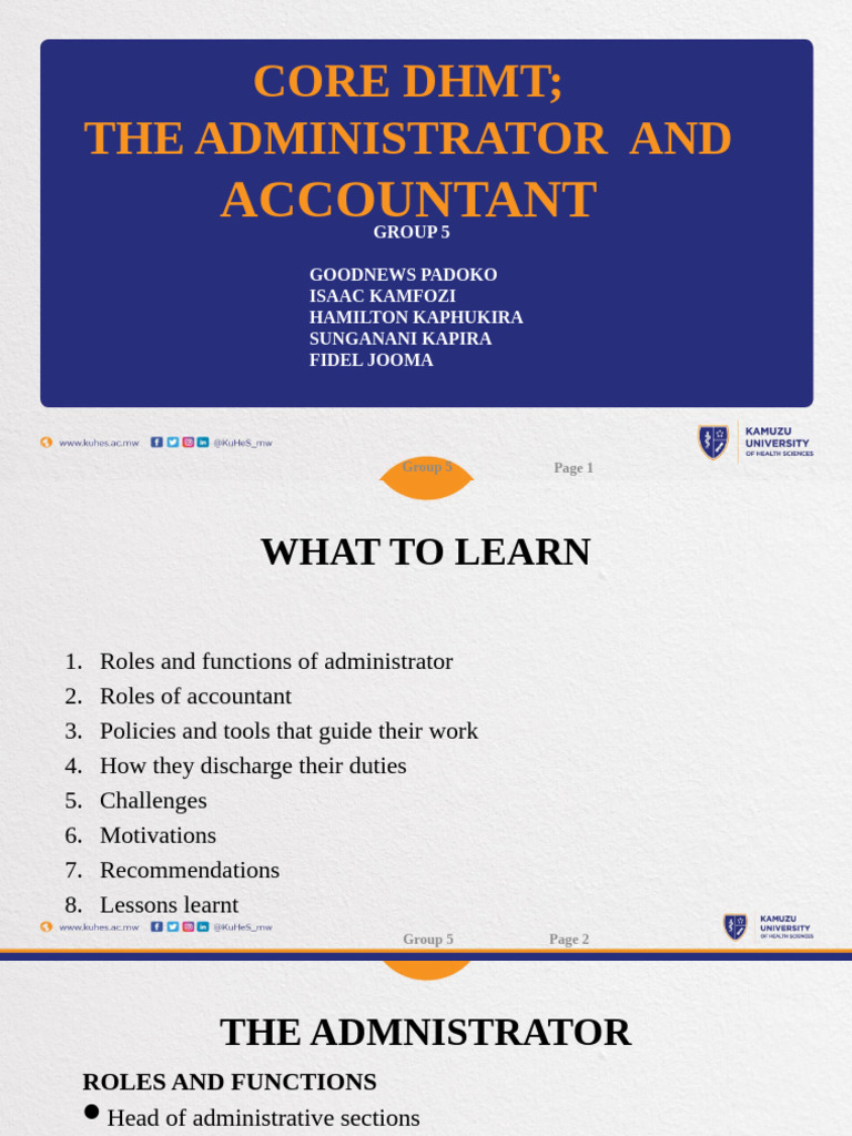 Group 5- The Administrator & Accountant | PDF