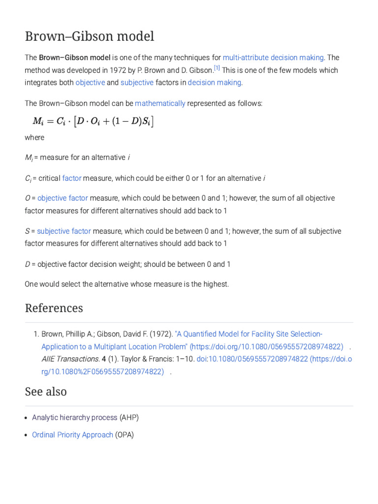 Brown–Gibson Model - Wikipedia | PDF