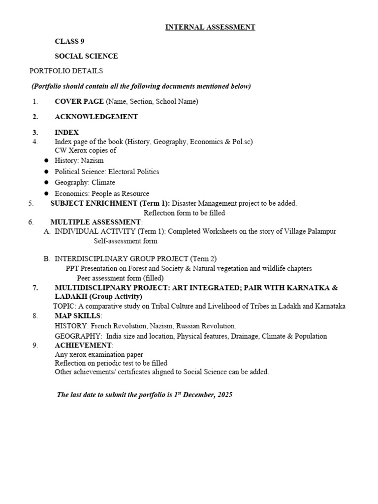 Portfolio Should Contain All The Following Documents Mentioned Below | PDF