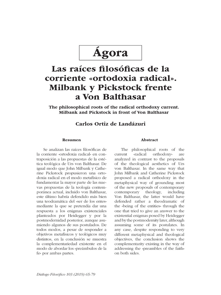 Raíces Filosóficas de la Ortodoxia Radical | PDF | Platón | Martin ...