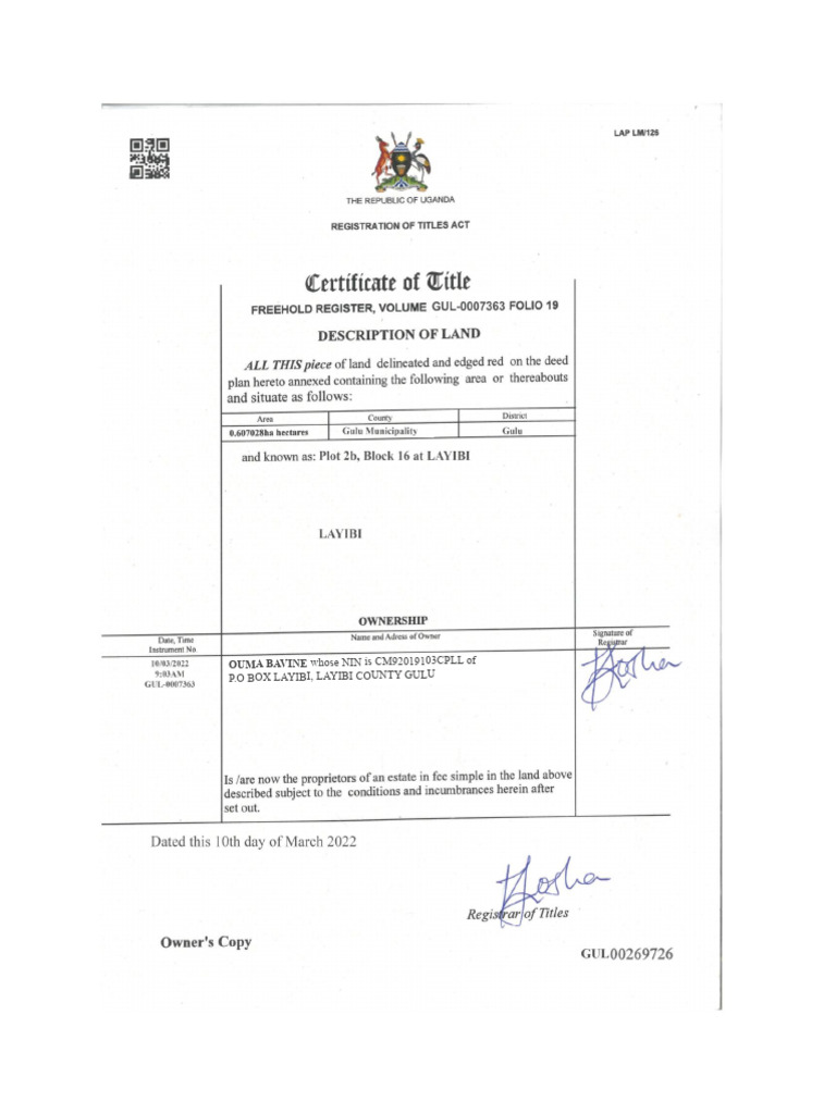 Land Title | PDF