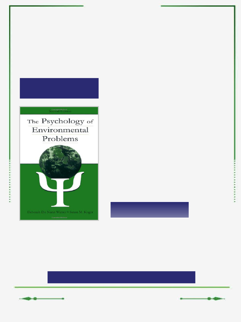 The Psychology of Environmental Problems Psychology for Sustainability ...