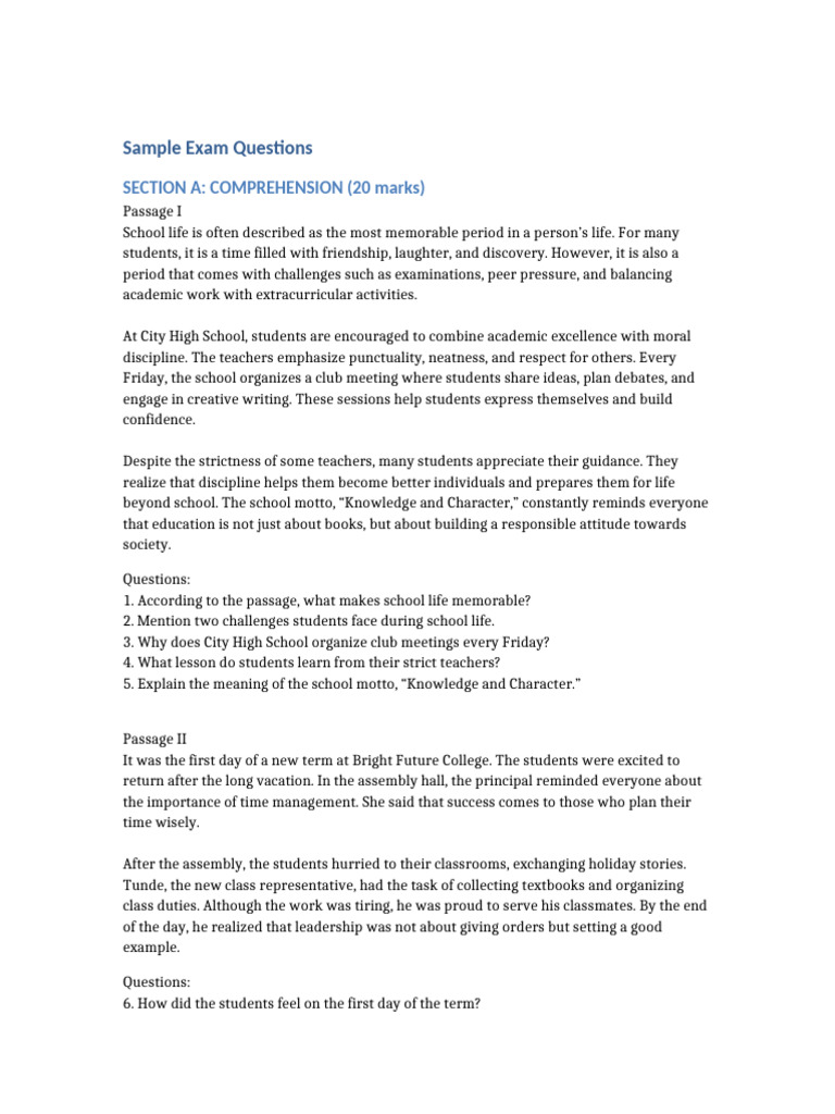 Comprehensive Exam Sample Questions | PDF | Agriculture