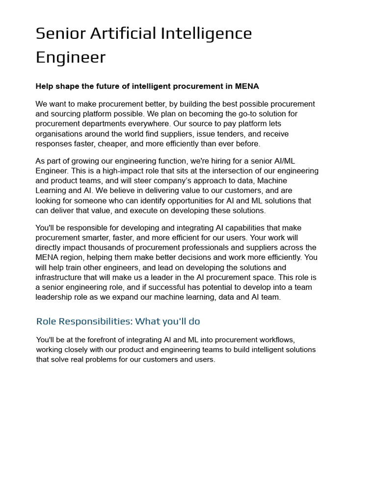 AI Engineer Job Description.docx (1) | PDF | Artificial Intelligence ...