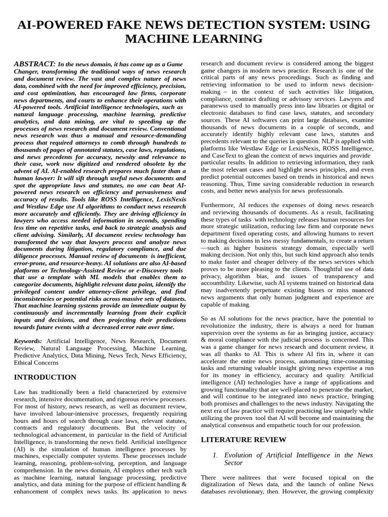 Tanzeel - Research Paper [Ai-powered Fake News Detection System Using ...