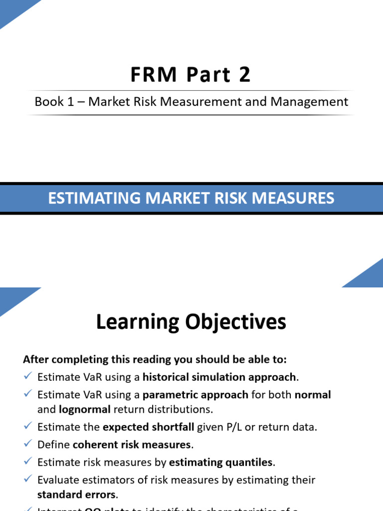 Market Risk Measurement Techniques | PDF | Value At Risk | Standard Error