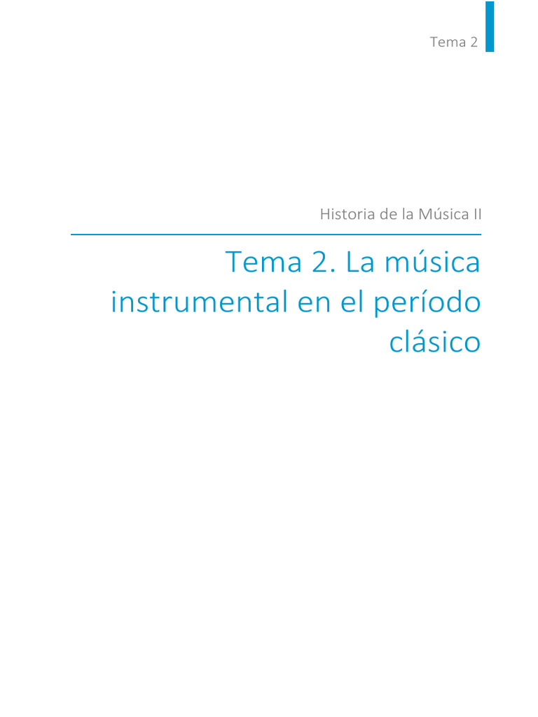 Tema 2. La Música Instrumental en El Periodo Clásico | PDF | Sonata ...