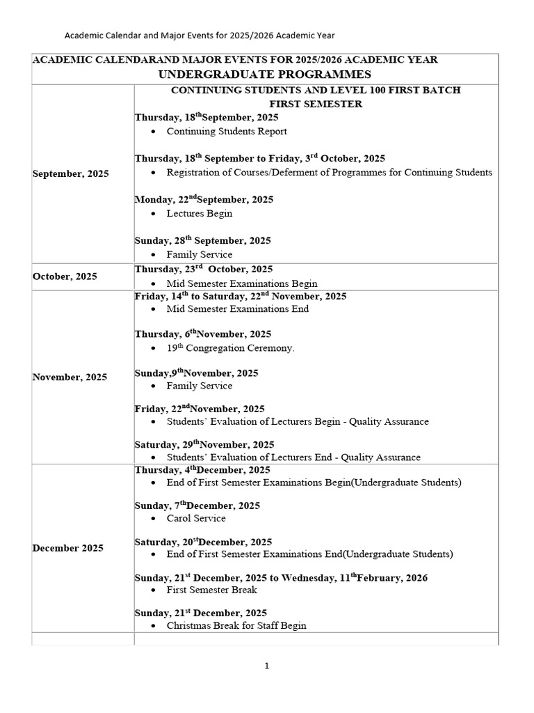 2025/2026 Academic Calendar Overview | PDF | Academic Term | Easter