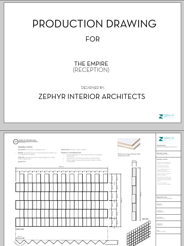 Empire Hotel Reception Production Drawings | PDF | Drawing | Countertop