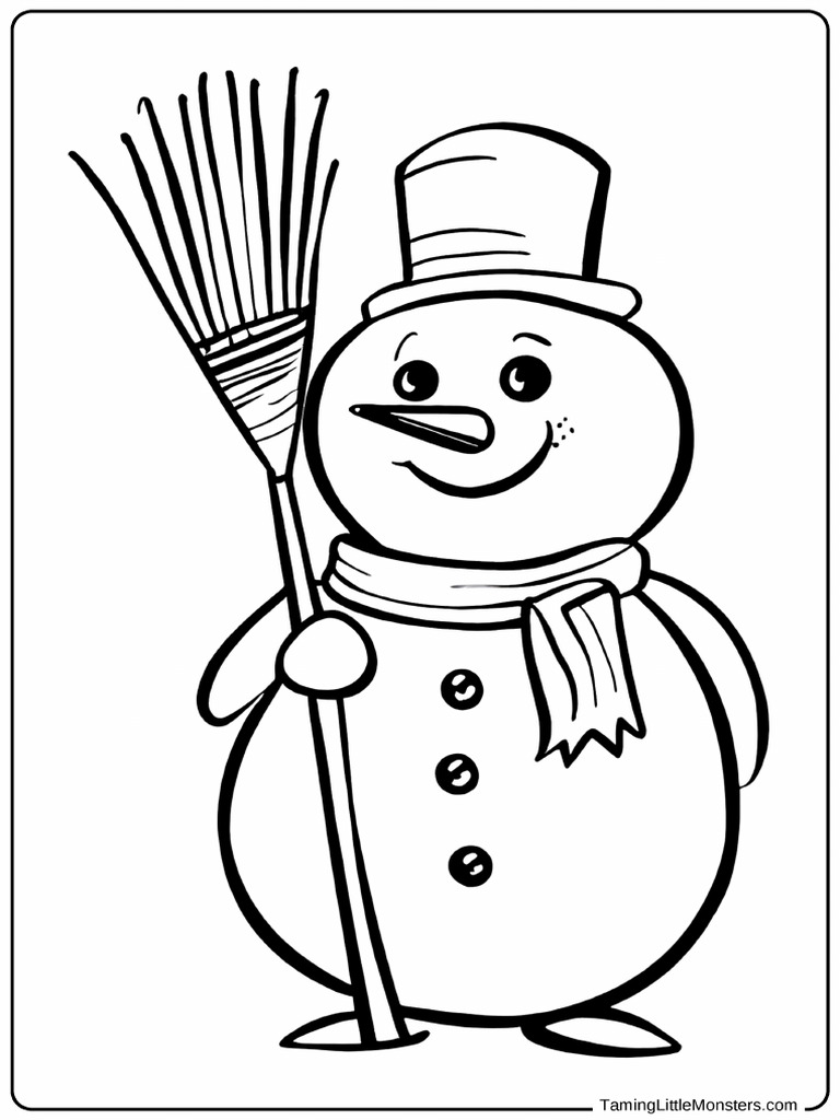 Snowman Coloring Page 2 | PDF