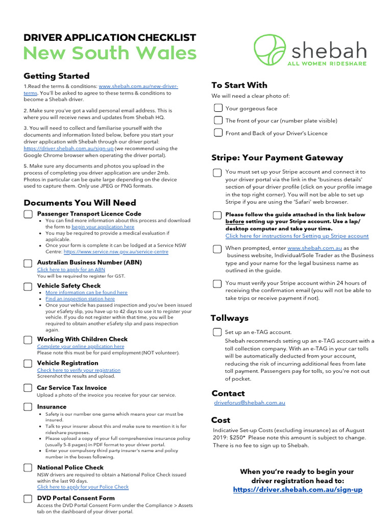 NSW Driver Checklist | PDF | Toll Road | Insurance