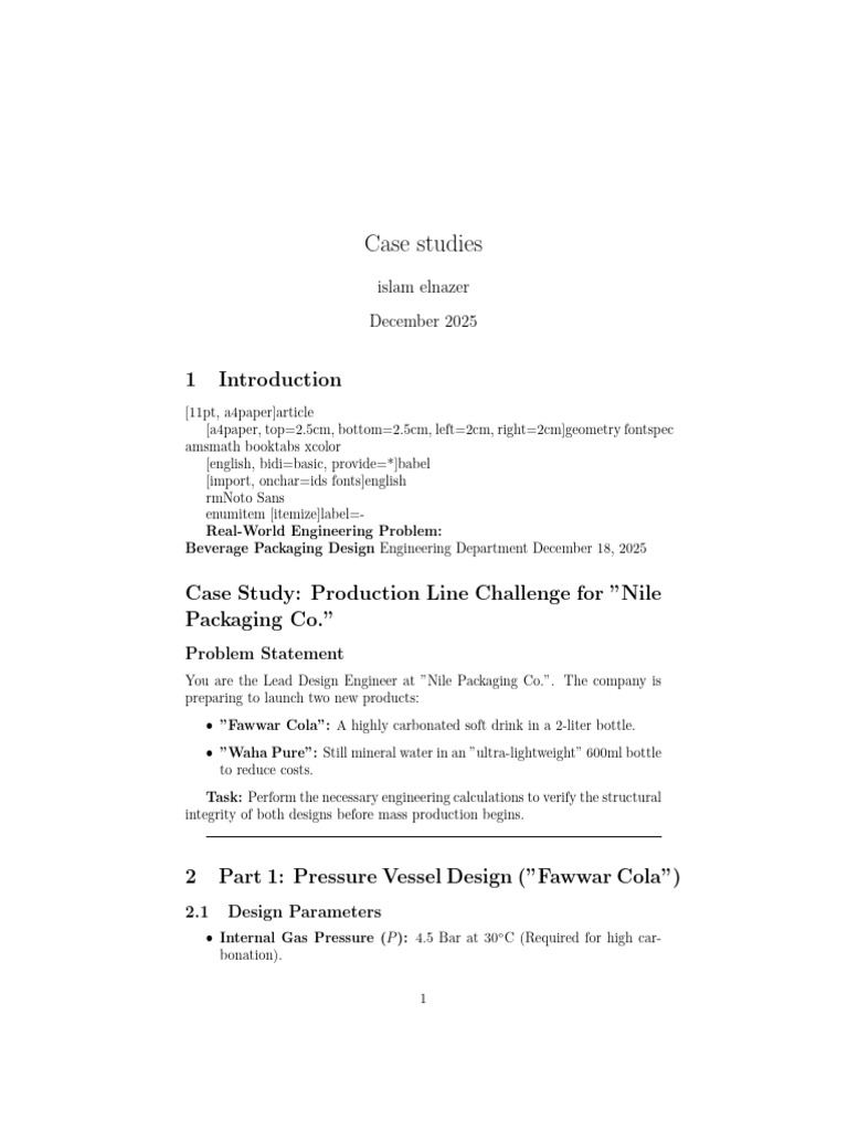 Case Studies | PDF | Stress (Mechanics) | Strength Of Materials