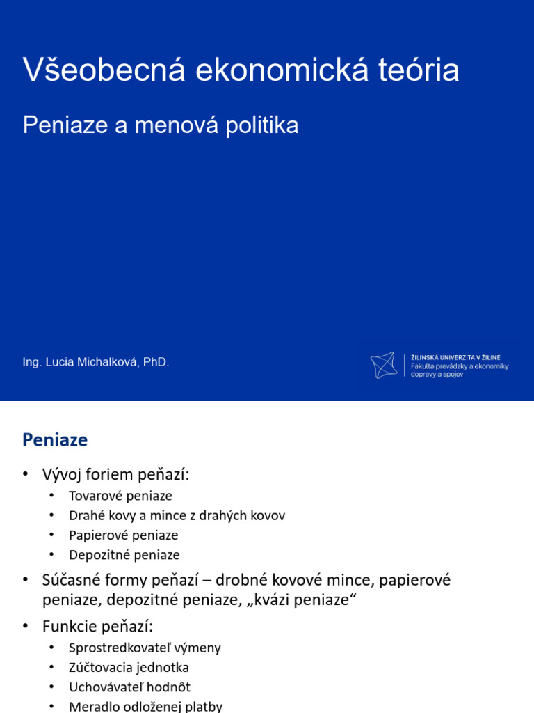 11 Peniaze A Menová Politika | PDF