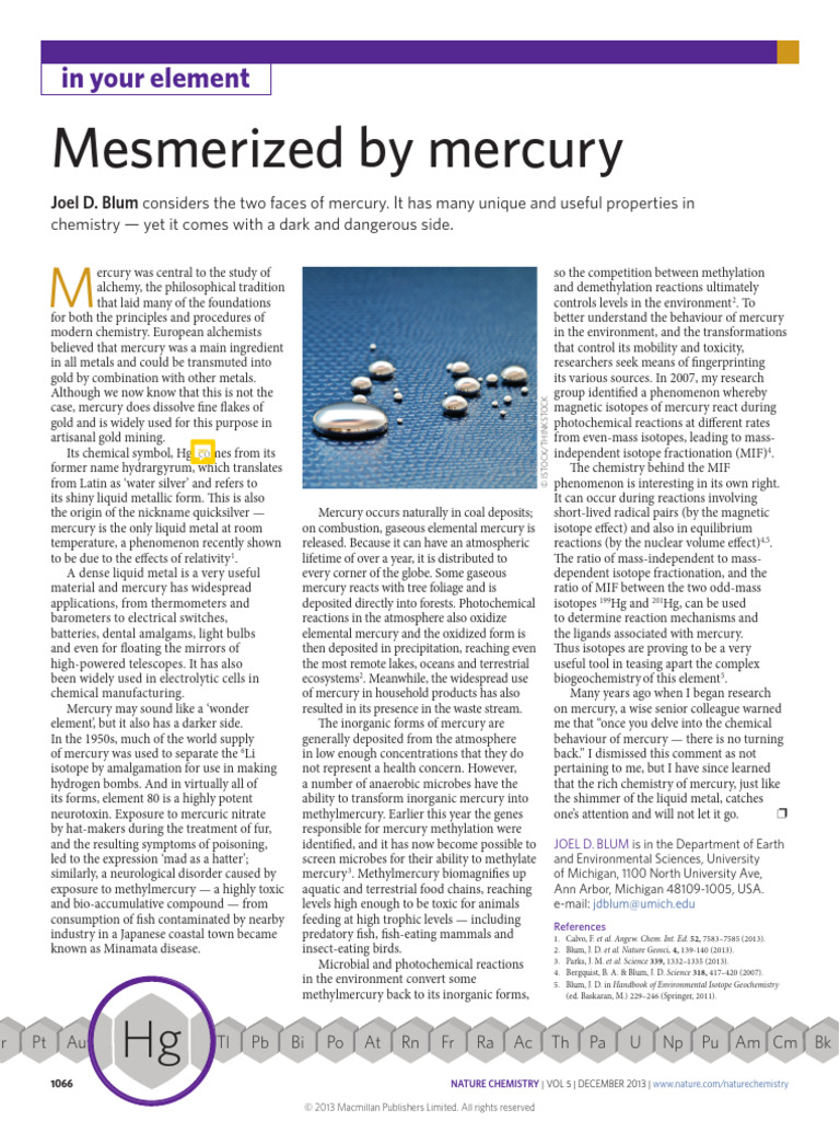 Hg 80 | PDF | Mercury (Element) | Chemical Reactions
