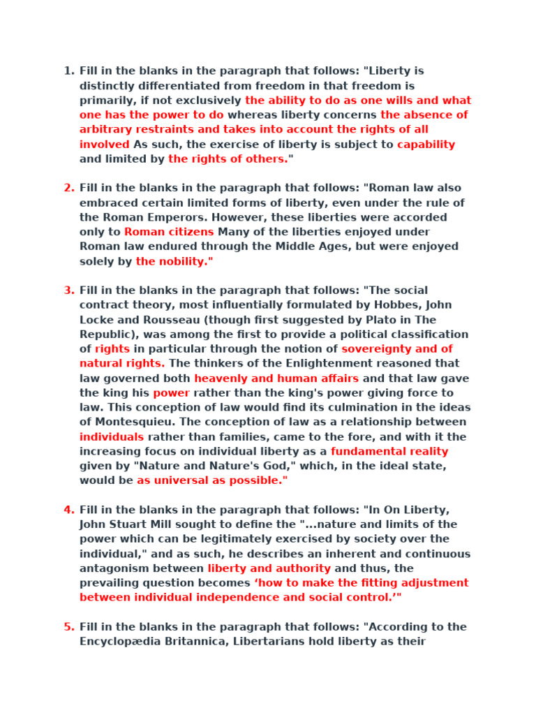 Liberty and Justice Summary | PDF | Liberty | Justice