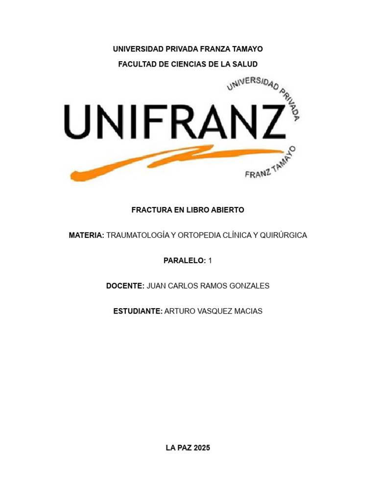 Describa El Tipo de Fractura en Libro Abierto | PDF