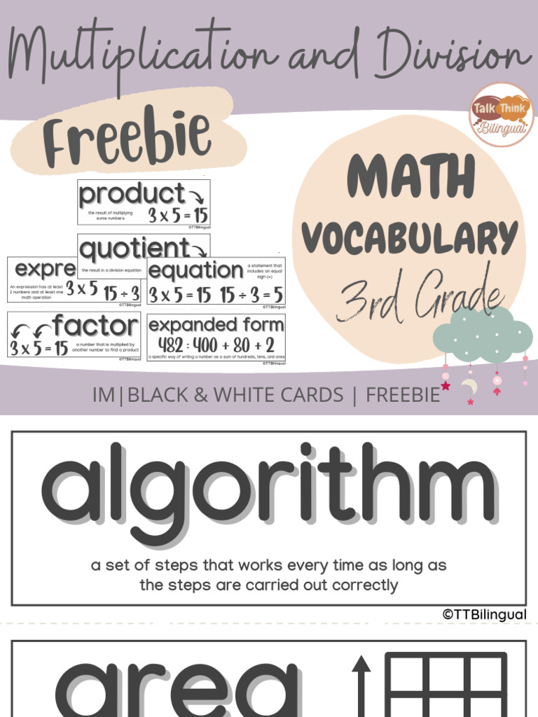 Freebie: Vocabulary | PDF | Matrix (Mathematics) | Multiplication