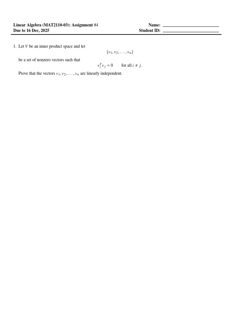 Linear Algebra Assignment 4 Solutions | PDF | Eigenvalues And ...