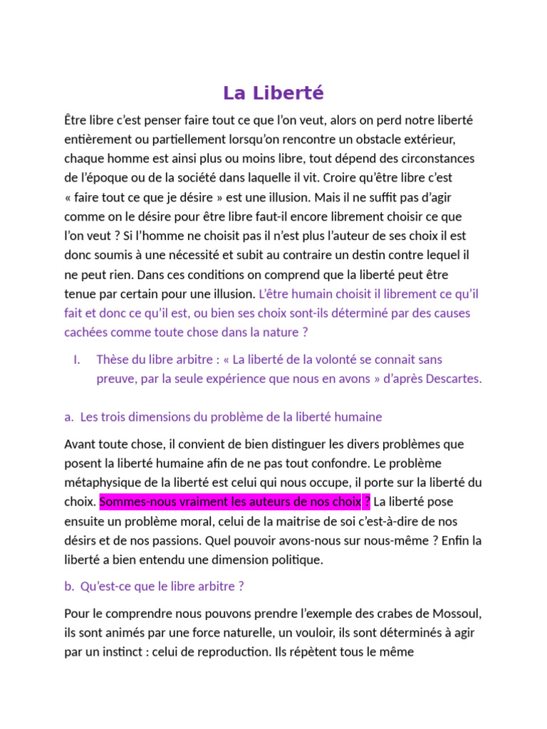 La Liberté et le Libre Arbitre Expliqués | PDF | Libre arbitre | Liberté