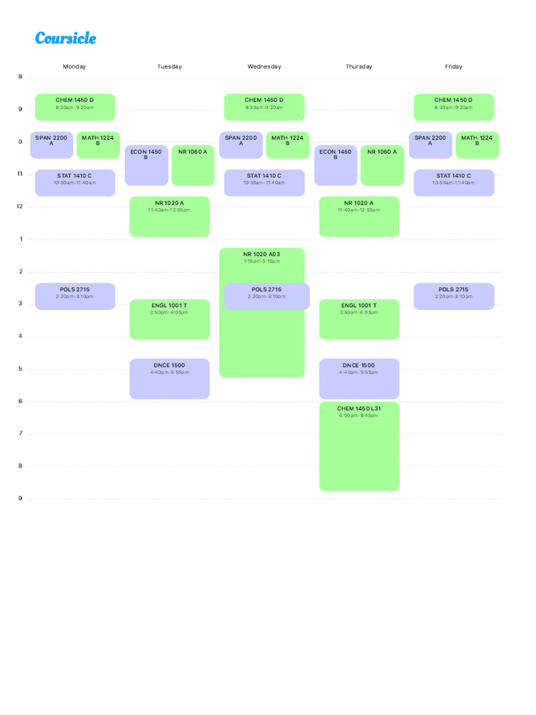 Roomie Schedule Final | PDF