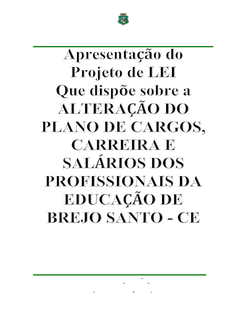 MINUTA ALTERAÇÃO PCCR EDU V_C_2506 | PDF | Pedagogia | Salário