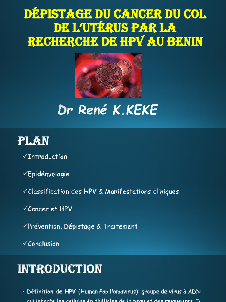 Dépistage du cancer du col par HPV au Bénin | PDF | Cancer | Cancer du ...