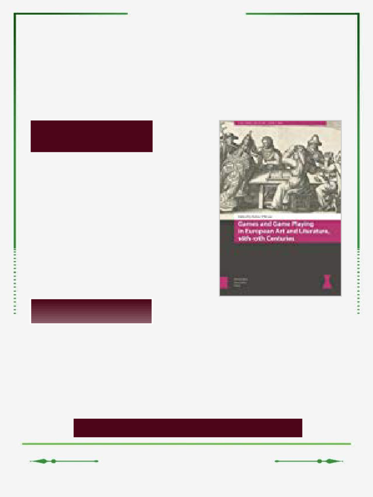 Games and Game Playing in European Art and Literature 16th 17th ...