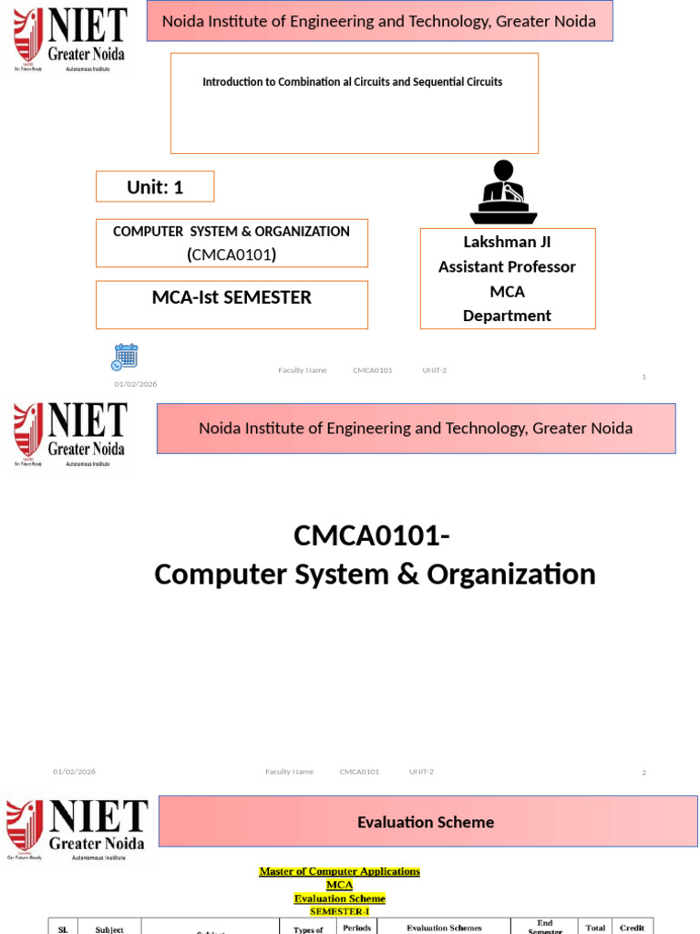 CSO Unit 2 New Ppt 2025-26 MCA Update | PDF | Digital Electronics | Computer Engineering