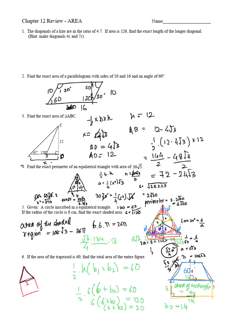 Area and Perimeter Problem Set | PDF | Area | Elementary Mathematics
