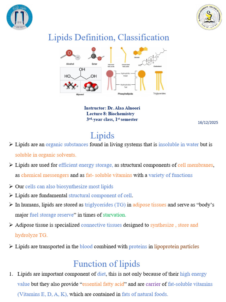 Defintion of Lipide And. Classification Copy 4 | PDF | Lipid ...