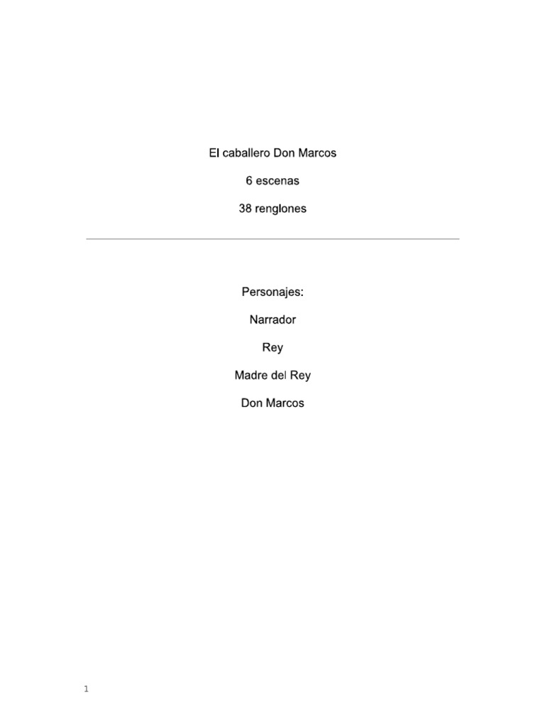 El Caballero Don Marcos | PDF
