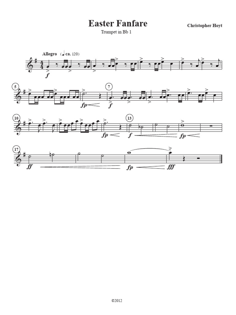Easter Fanfare (2025) - Trumpet in Bb 1 | PDF