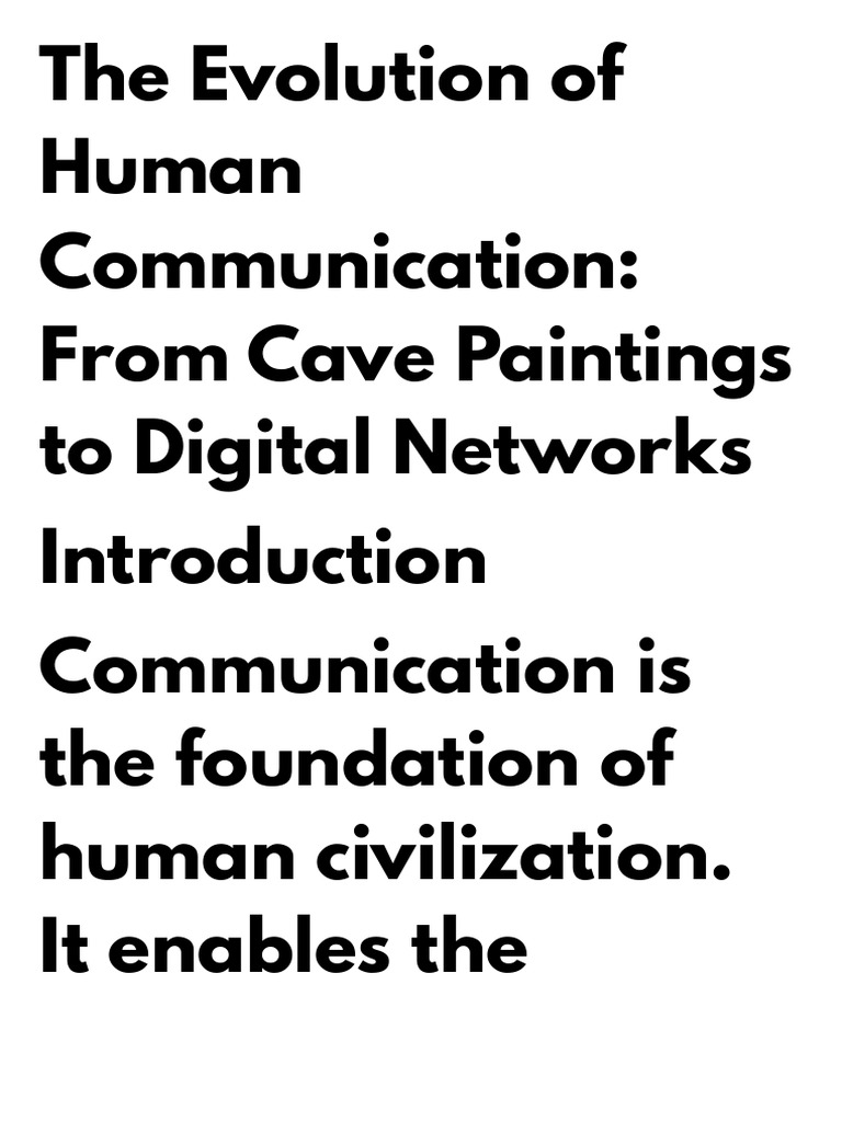 Evolution of Human Communication | PDF | Writing | Communication