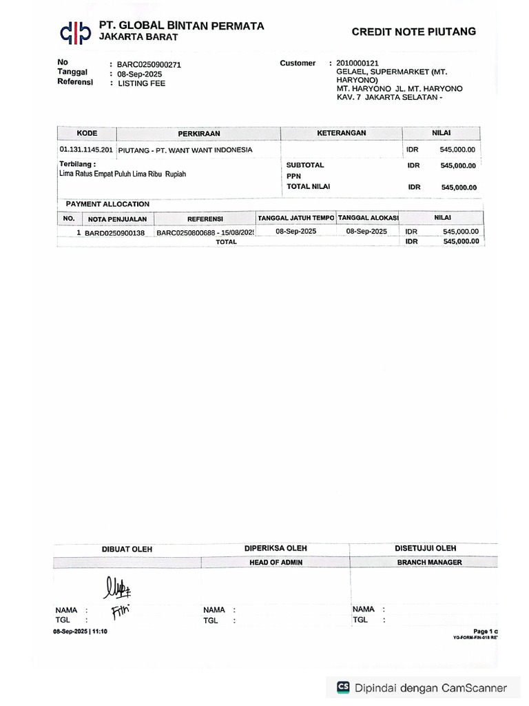 Barc0250900271 - Gelael Supermarket | PDF