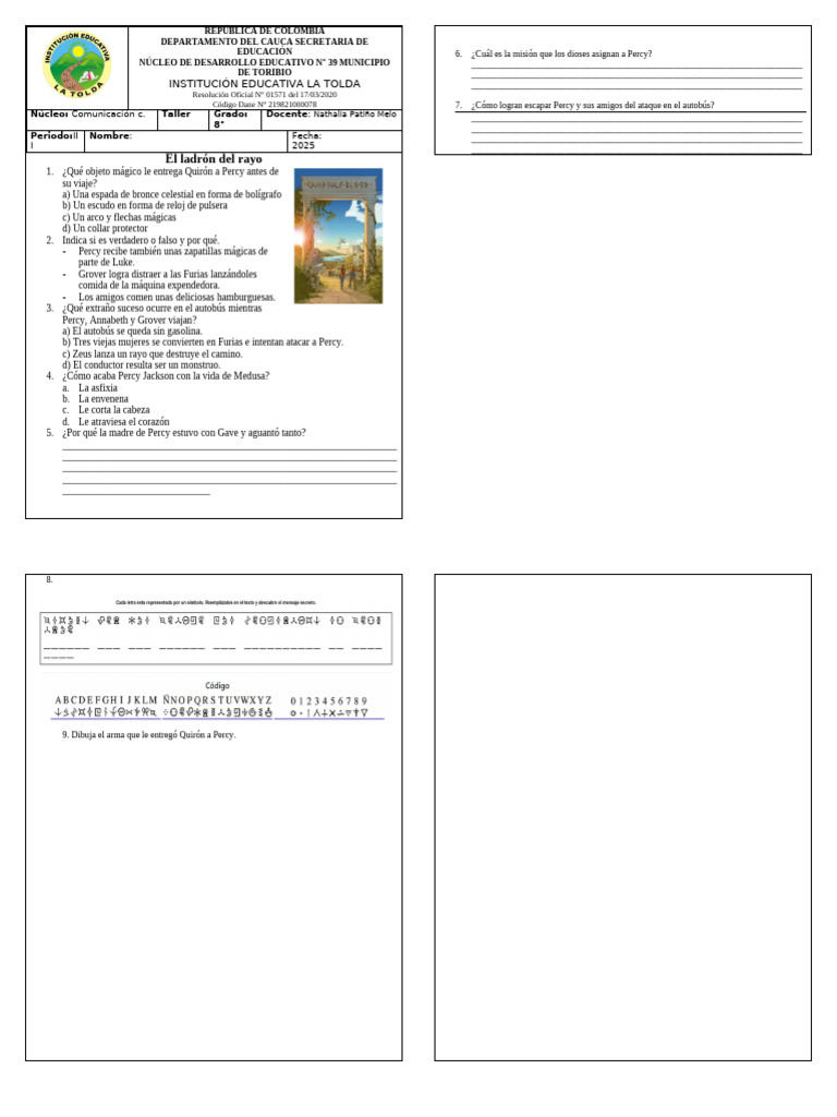 Quiz El Ladrón Del Rayo IV | PDF