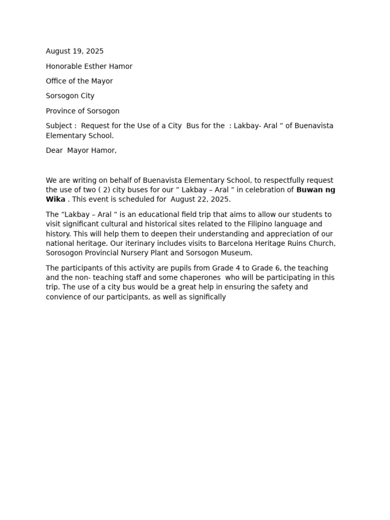 Bus Letter | PDF