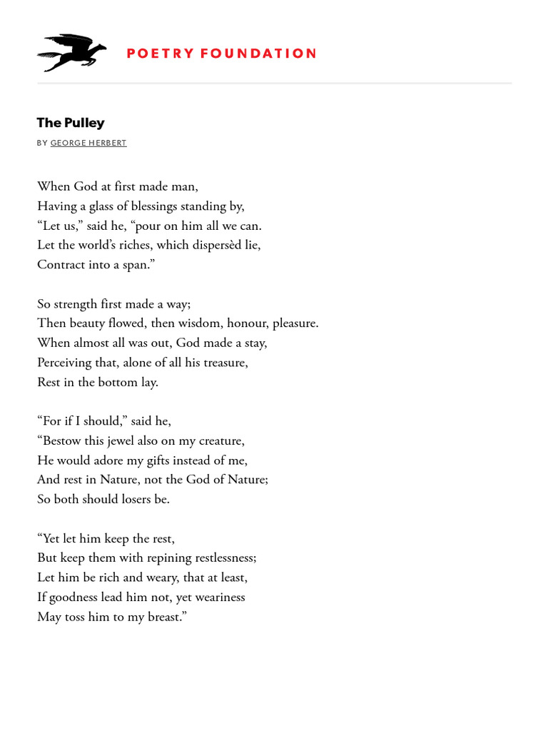 The Pulley - The Poetry Foundation | PDF