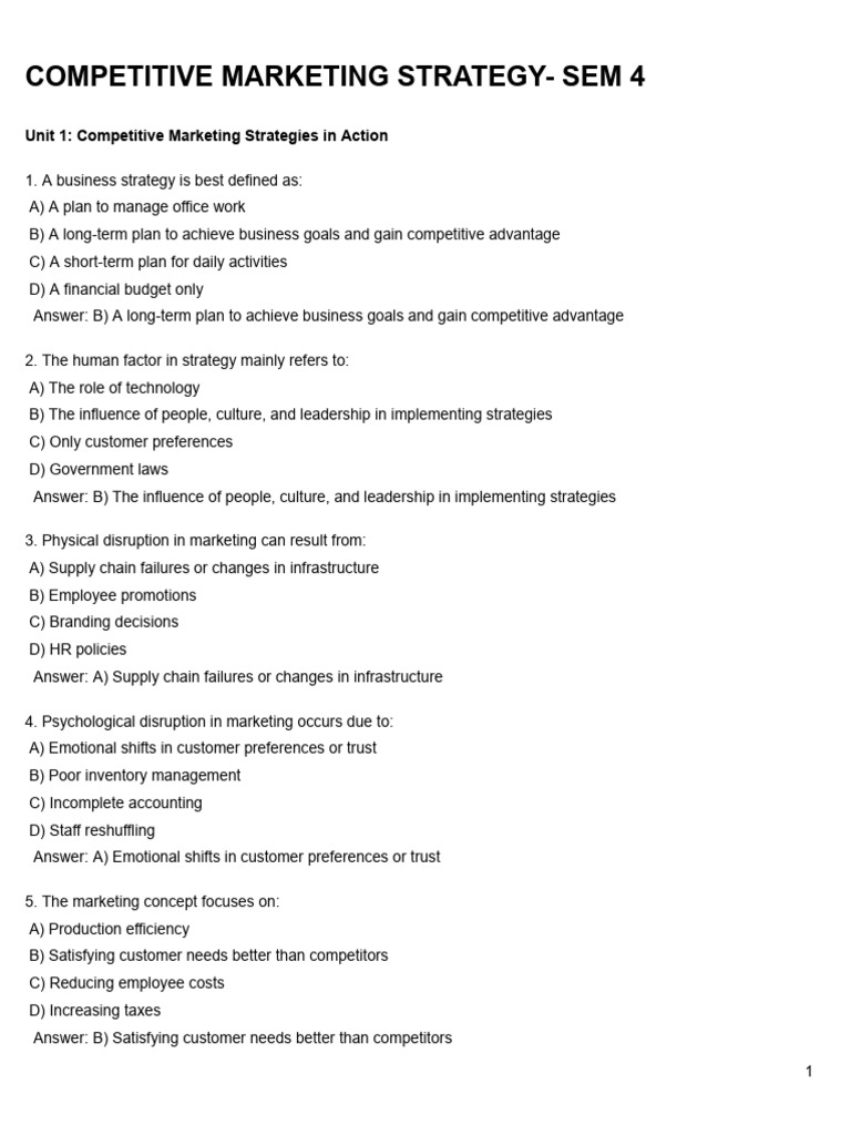Competitive Marketing Strategy - Sem 4 - Vinith 148 | PDF | Strategic ...