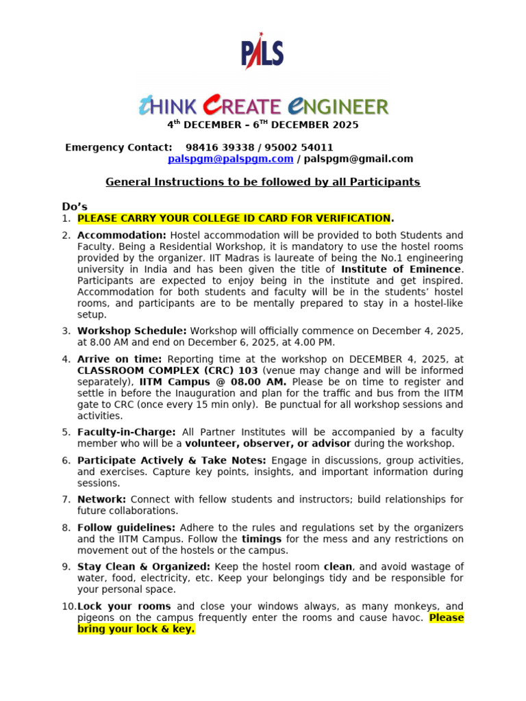 PALS RSW 25-26 Guidelines | PDF